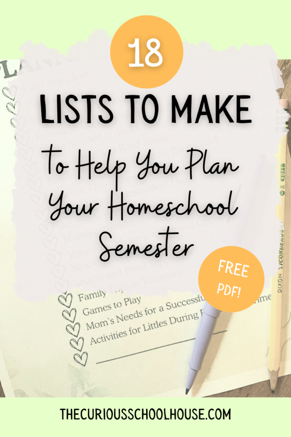 Simple Homeschool Planning: 18 Lists to Help You (free PDF) - The ...